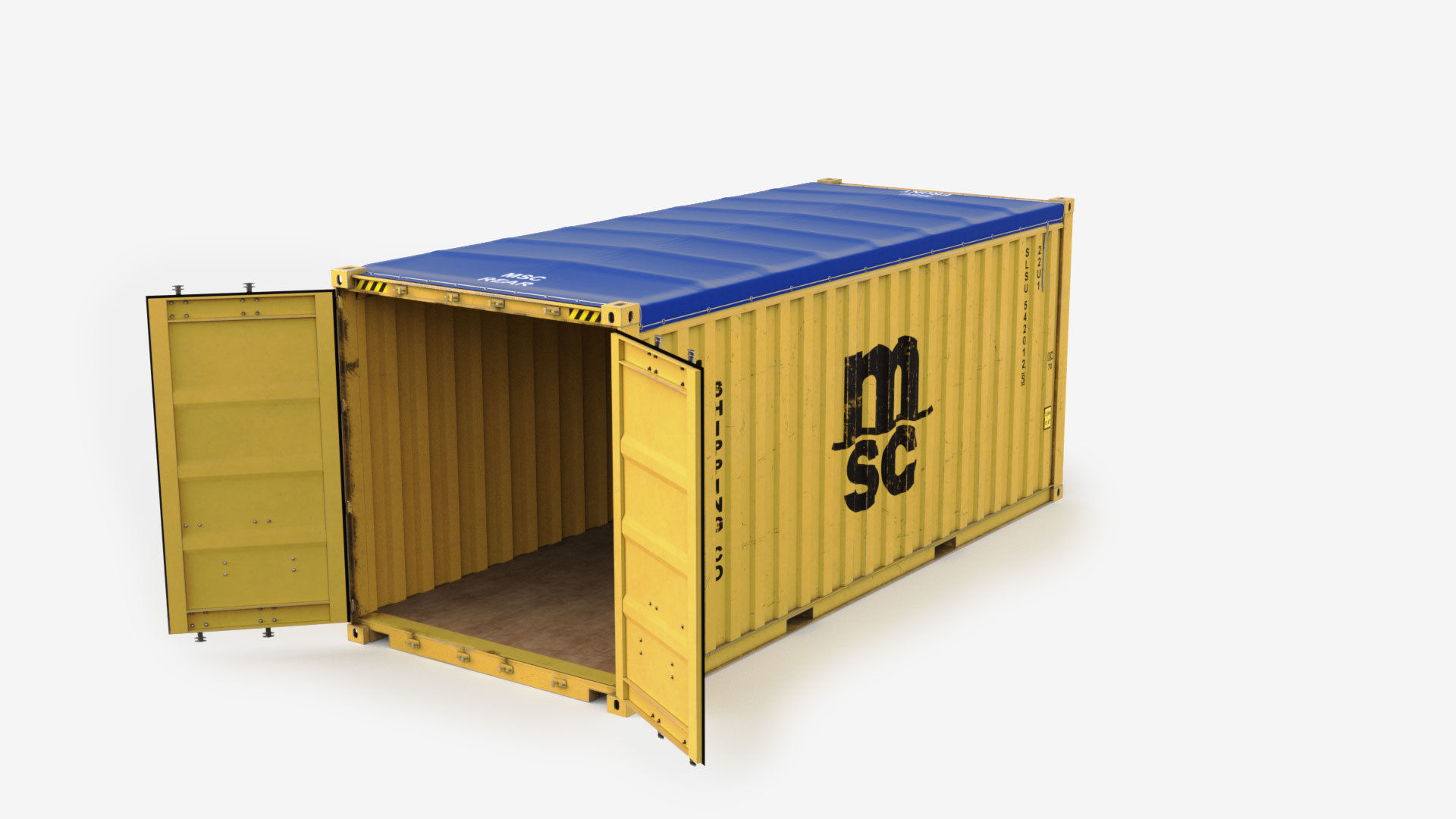 20ft MSC Open Top shipping Container 3D model | CGTrader