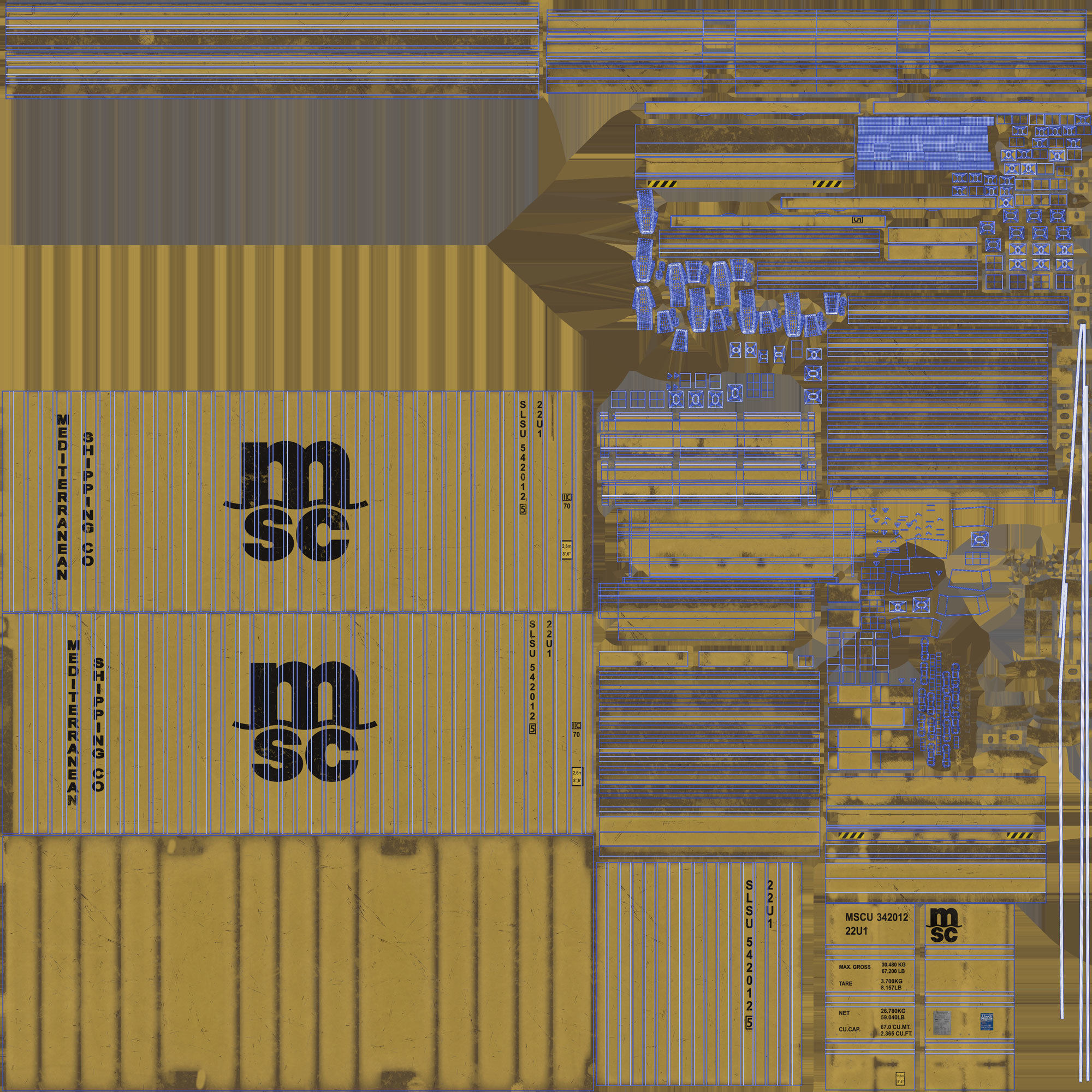20ft MSC Open Top shipping Container 3D model | CGTrader