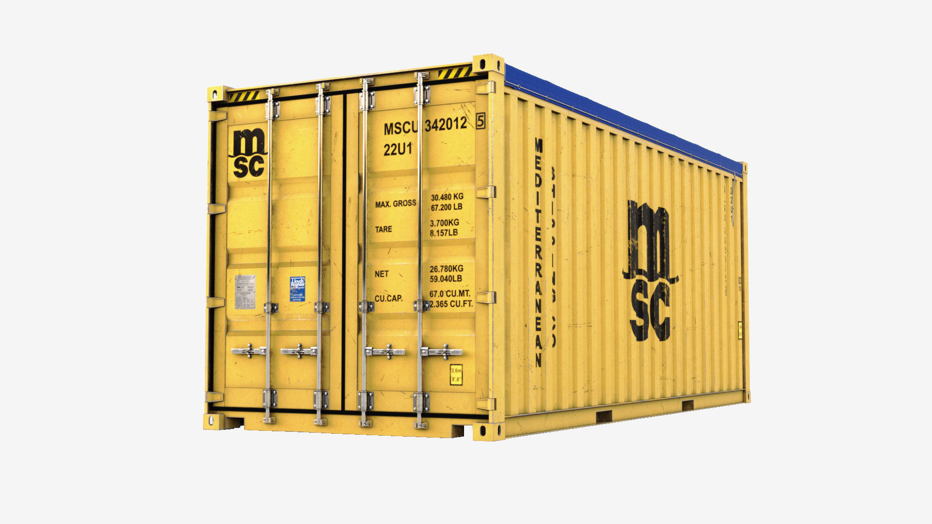 20ft MSC Open Top shipping Container 3D model | CGTrader