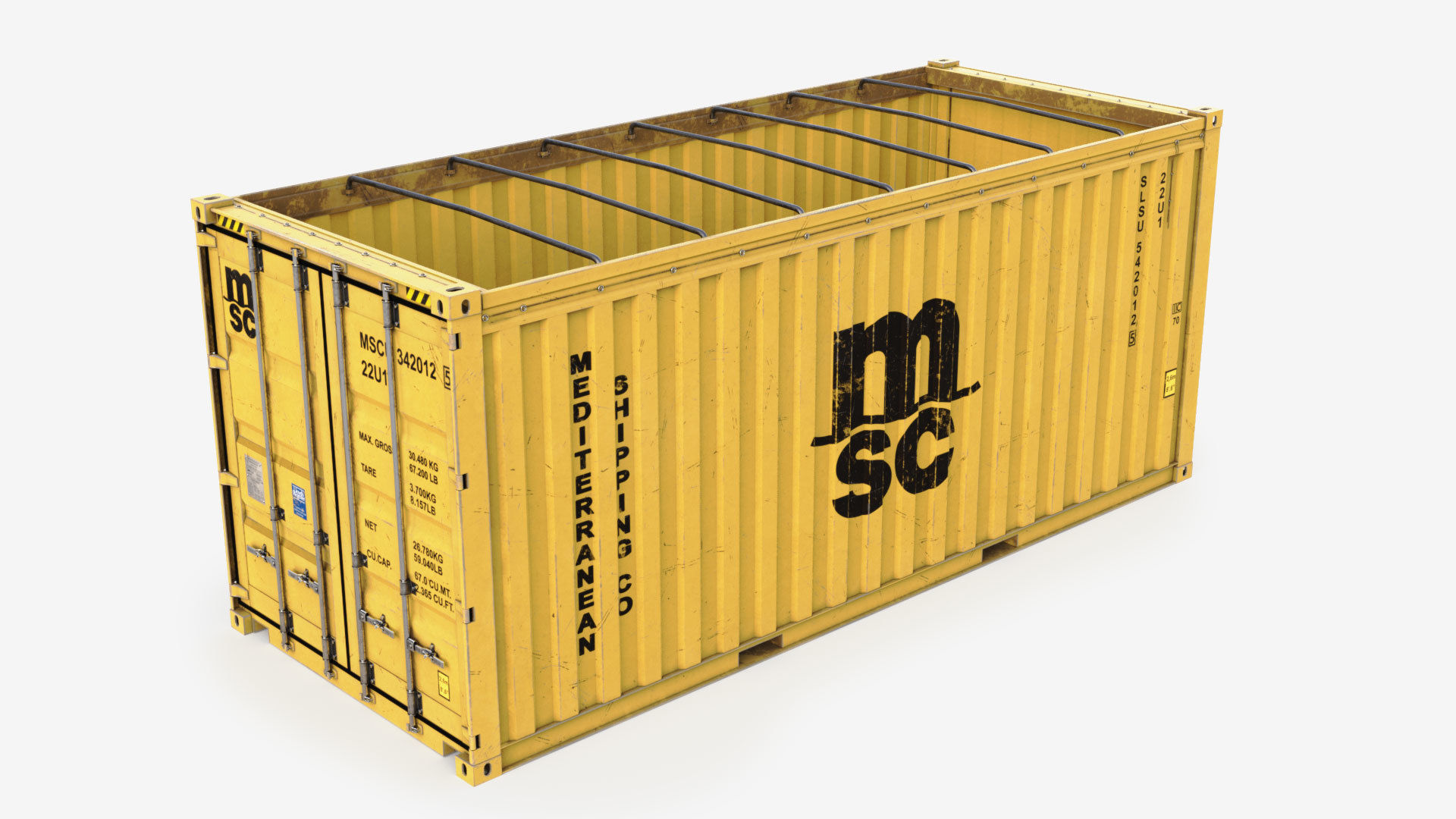 20ft MSC Open Top shipping Container 3D model | CGTrader