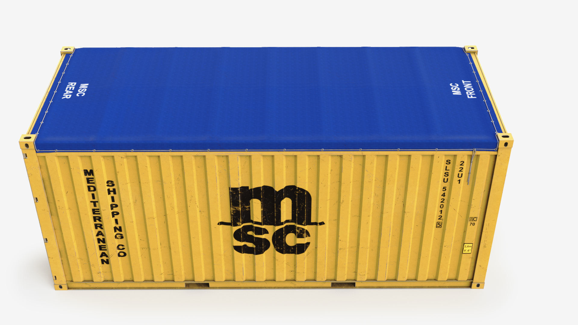 20ft MSC Open Top shipping Container 3D model | CGTrader