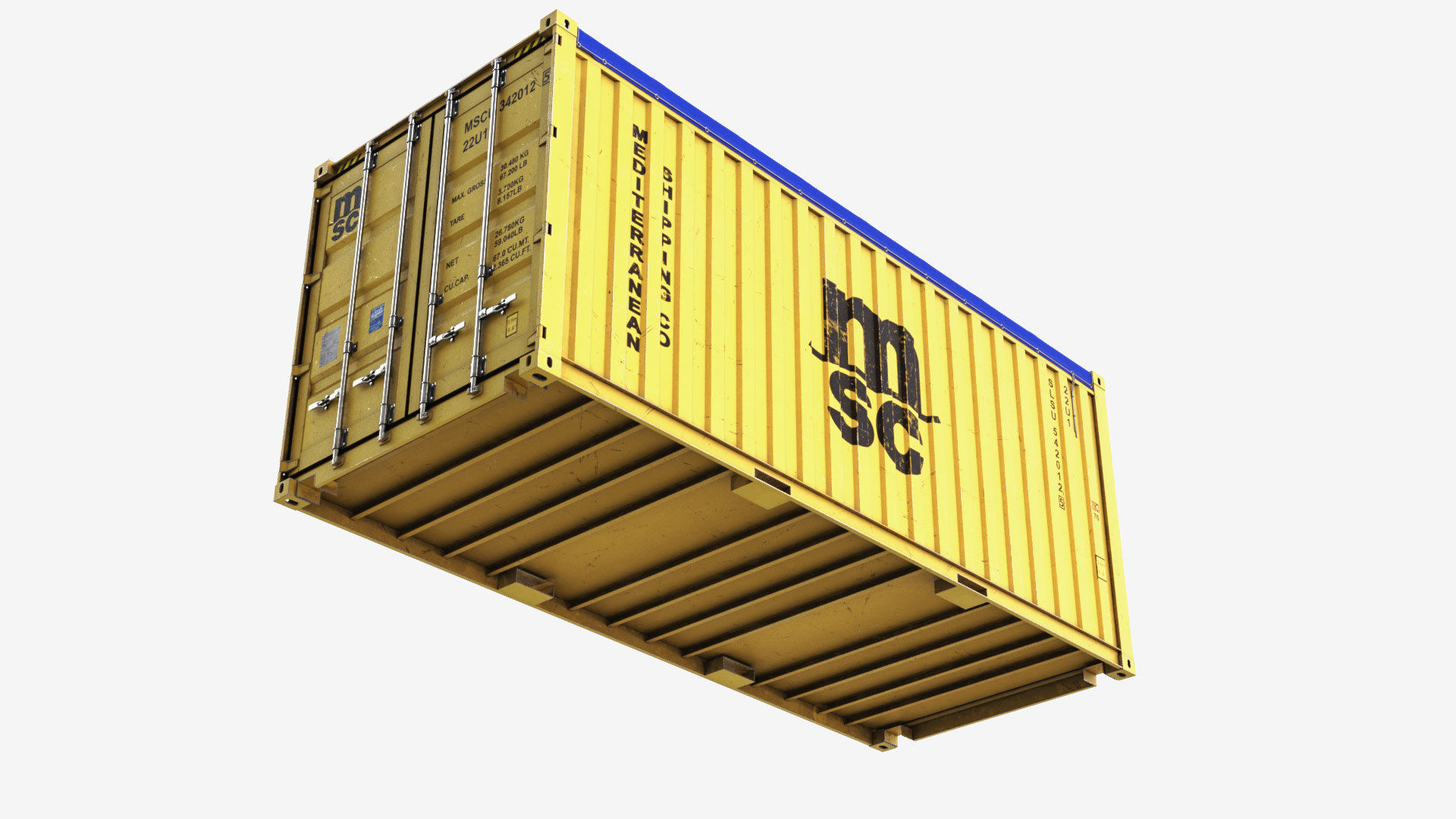 20ft MSC Open Top shipping Container 3D model | CGTrader