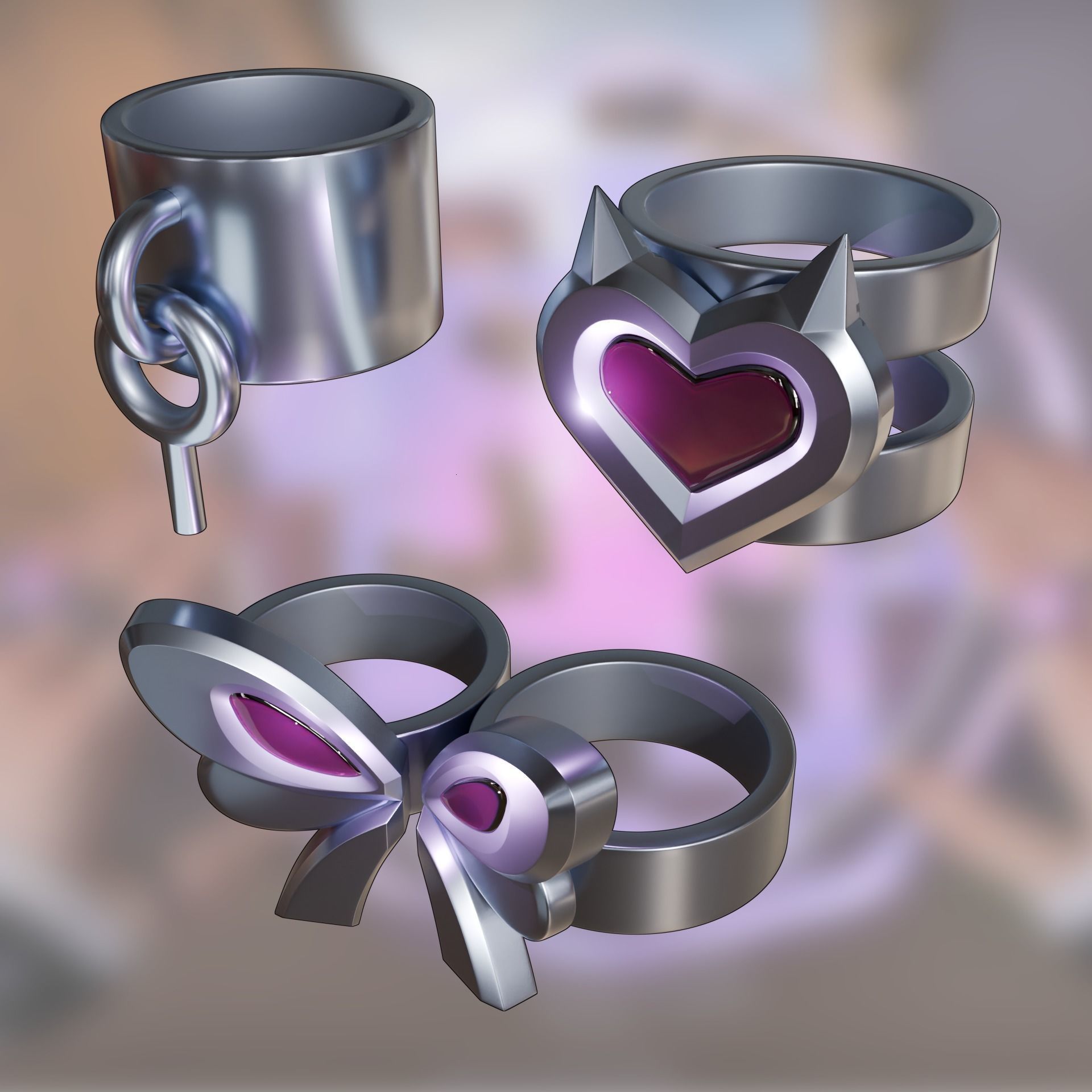 VALORANT CLOVE COSPLAY - RINGS 3D model 3D printable | CGTrader