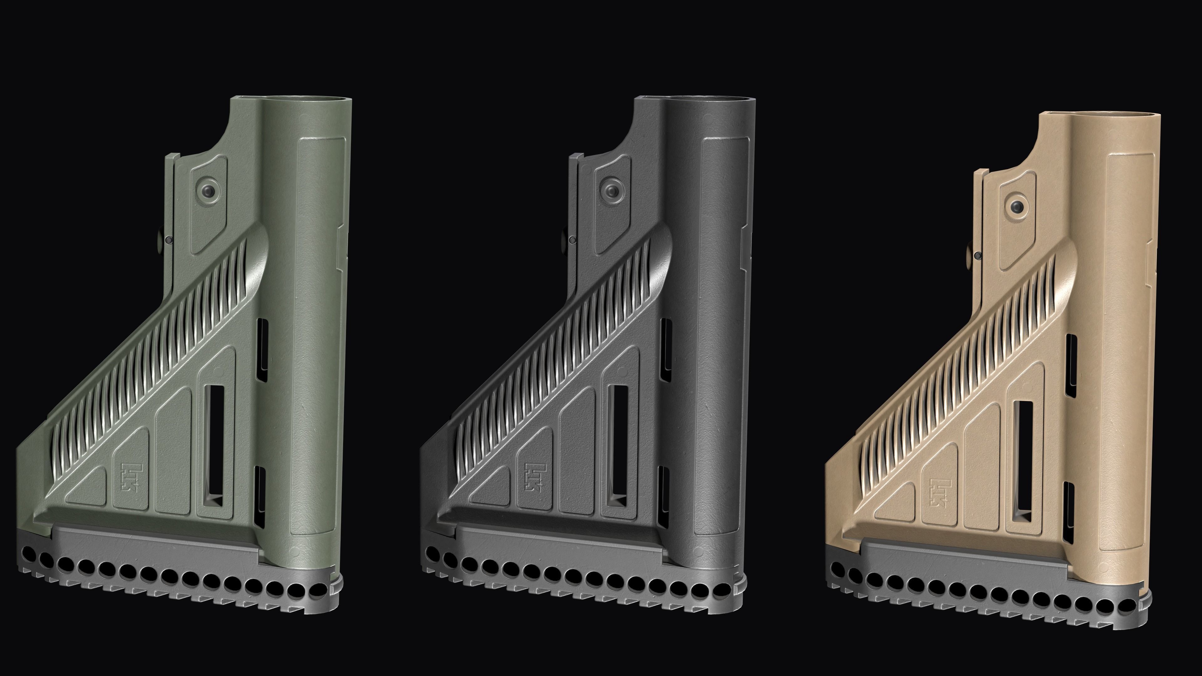 3D model AR-15 AR-10 stock HK E1 SLIM VR / AR / low-poly | CGTrader