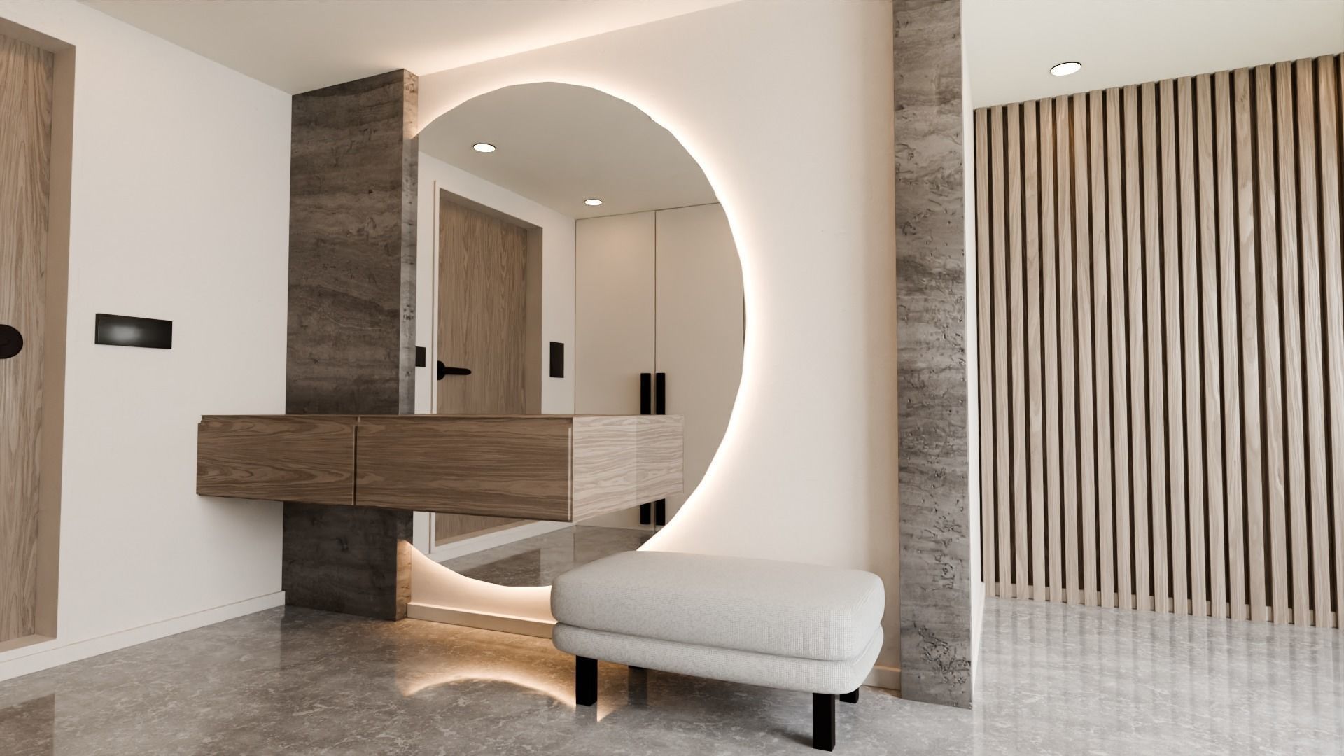 Modern elegant minimalist entryway architectural visualization 3D model animated | CGTrader