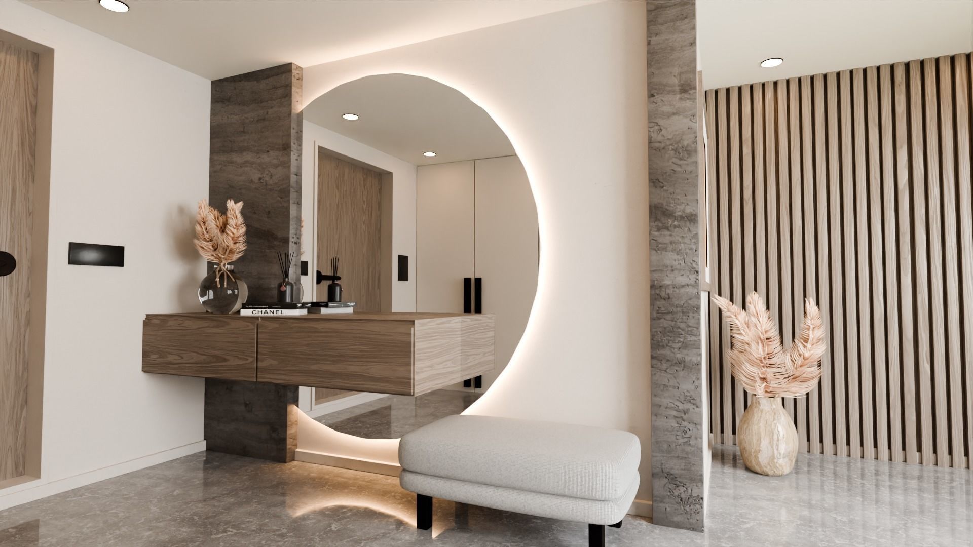 Modern elegant minimalist entryway architectural visualization 3D model animated | CGTrader