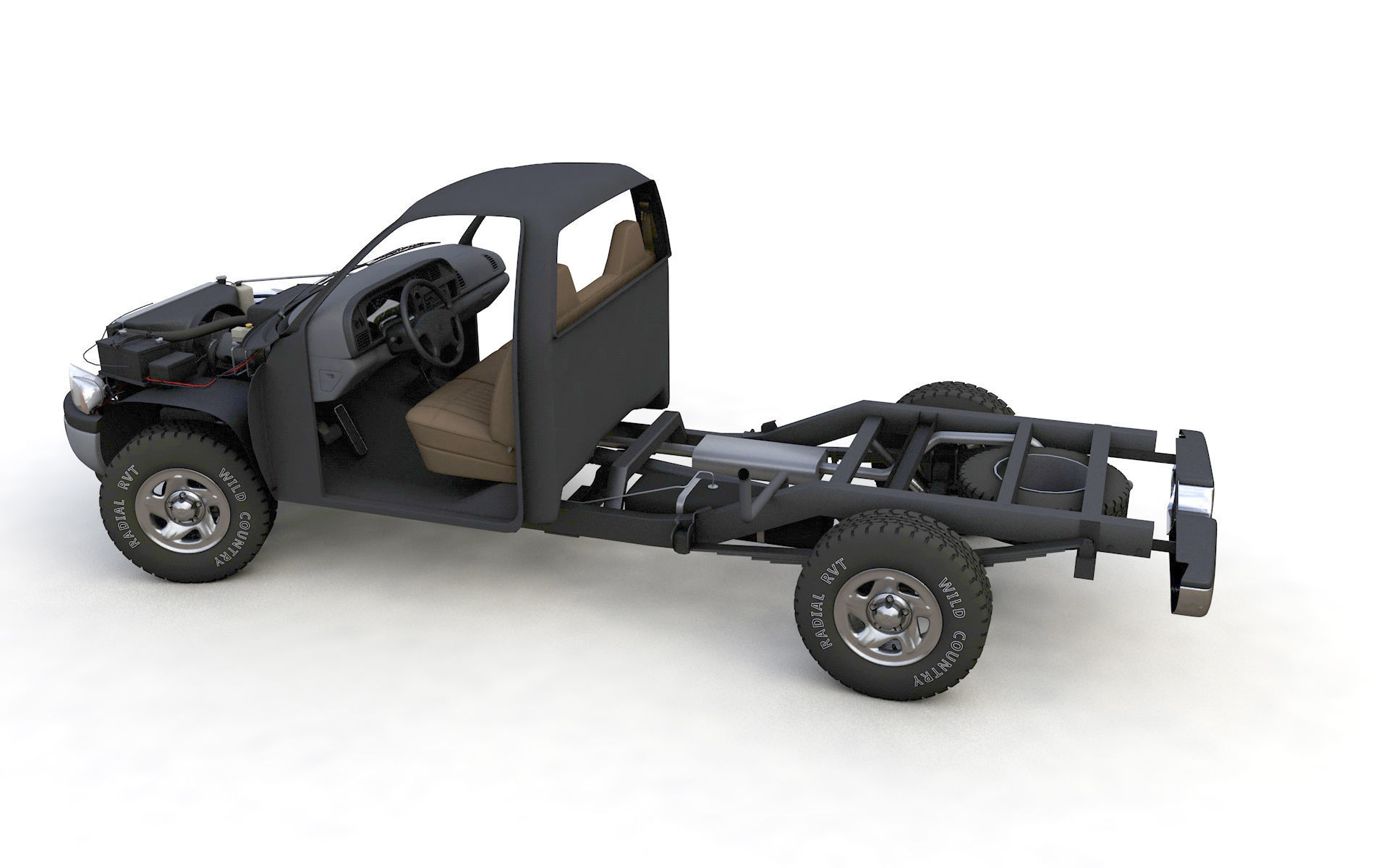 Dodge RAM 1500 V8 Single Cab 1995 3D model | CGTrader