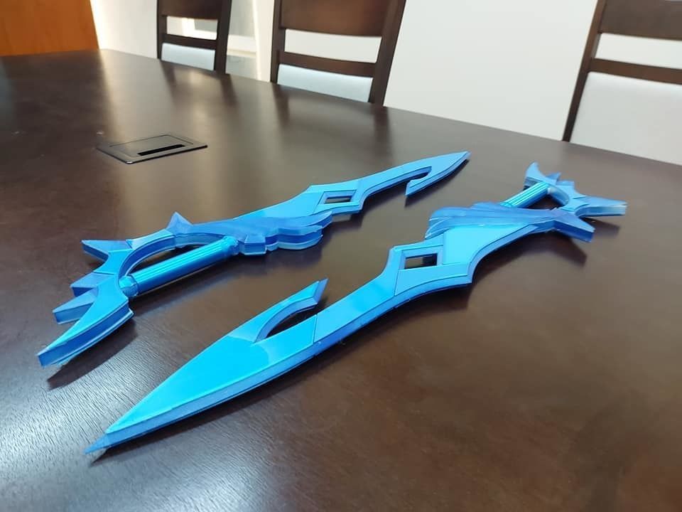 Childe Water Dual Blades Genshin Cosplay 3D model 3D printable | CGTrader