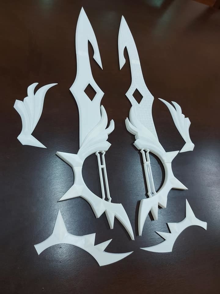 Childe Water Dual Blades Genshin Cosplay 3D model 3D printable | CGTrader