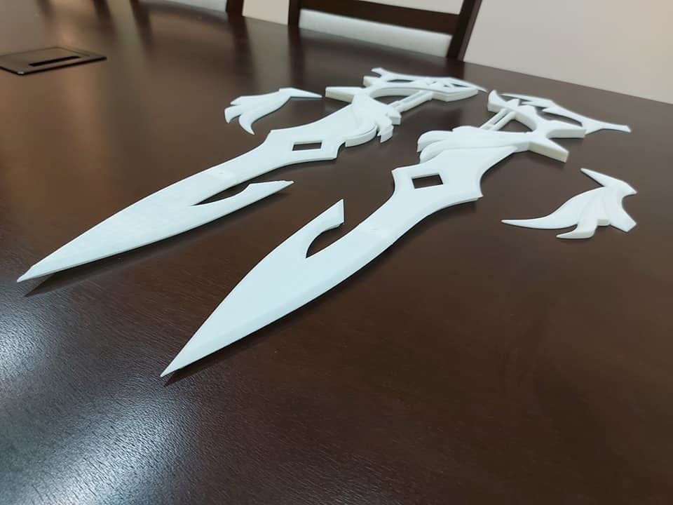 Childe Water Dual Blades Genshin Cosplay 3D model 3D printable | CGTrader