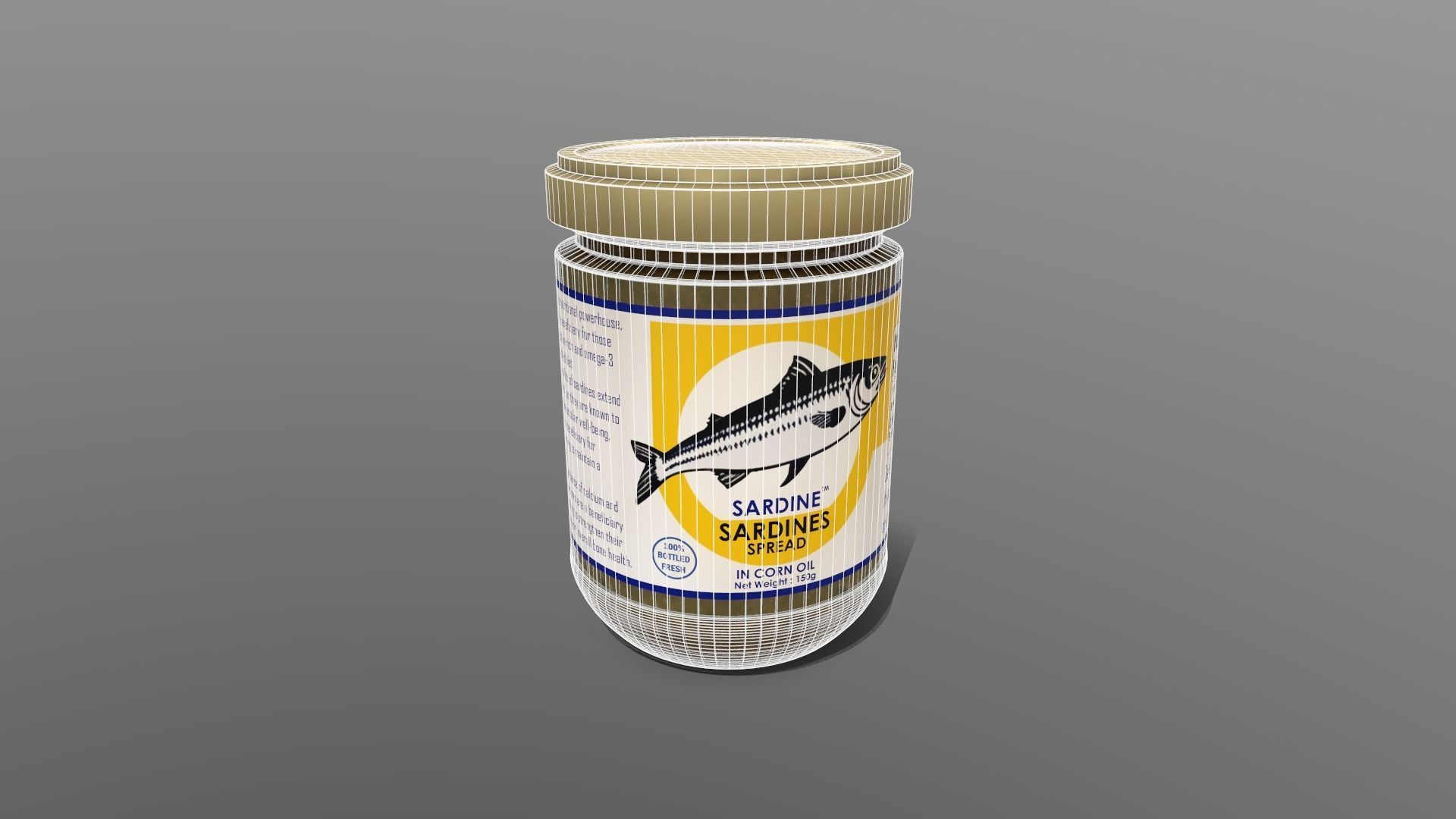 3D model Fish Spread Pates - Sardines Jar VR / AR / low-poly | CGTrader