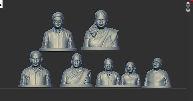 miniature bust combo pack 3D model 3D printable | CGTrader