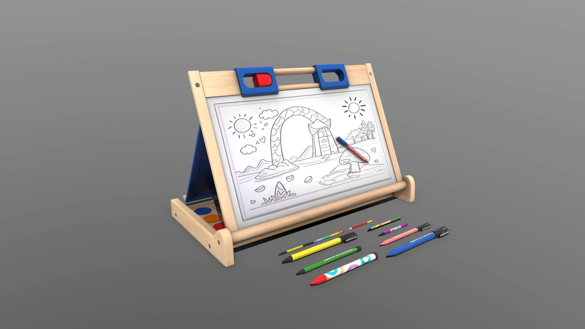 3D model Magnetic Board VR / AR / low-poly | CGTrader