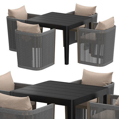 HAMILTON ANTIGUA DINING SET 3D model | CGTrader