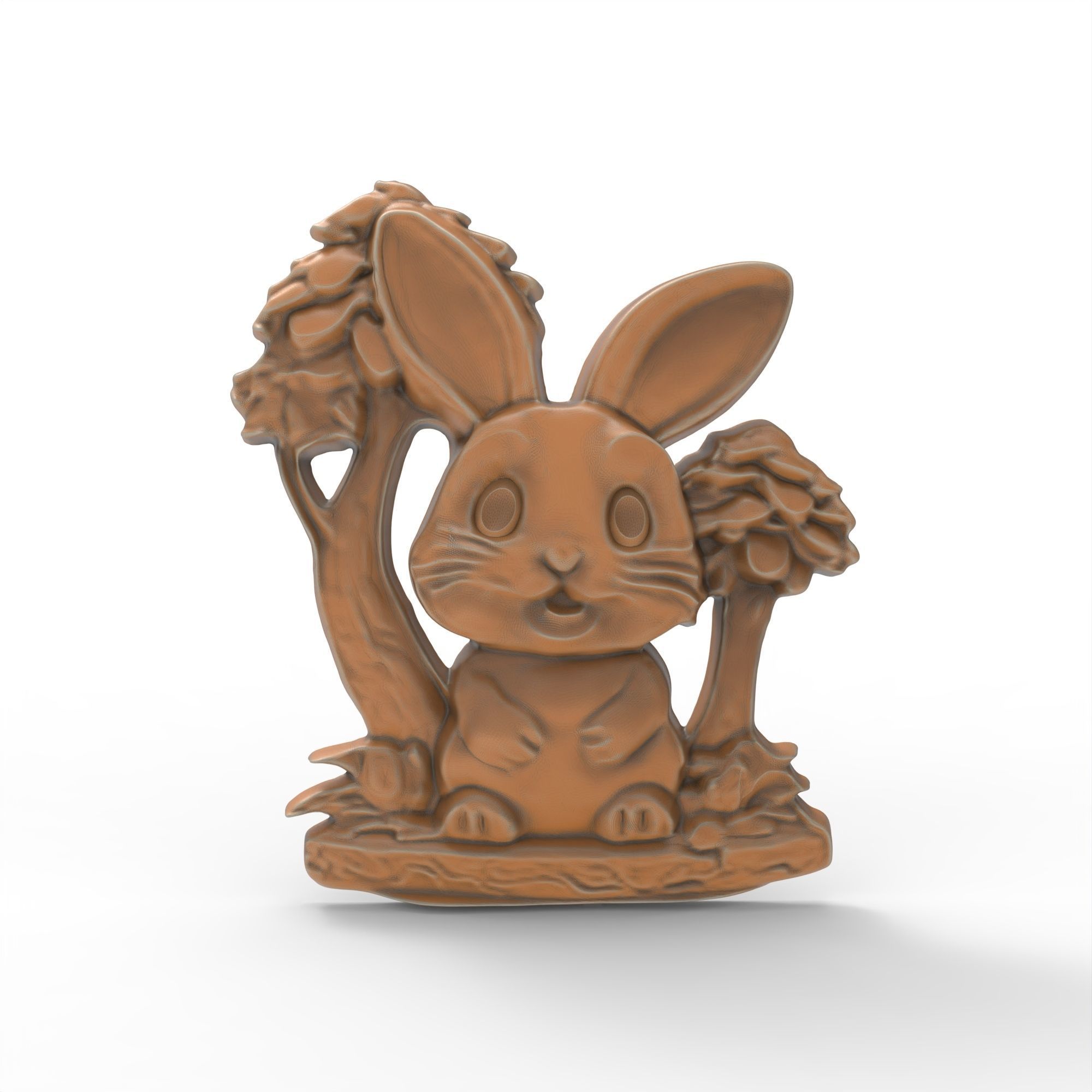 Cute Rabbit Sculpture 3D model 3D printable | CGTrader