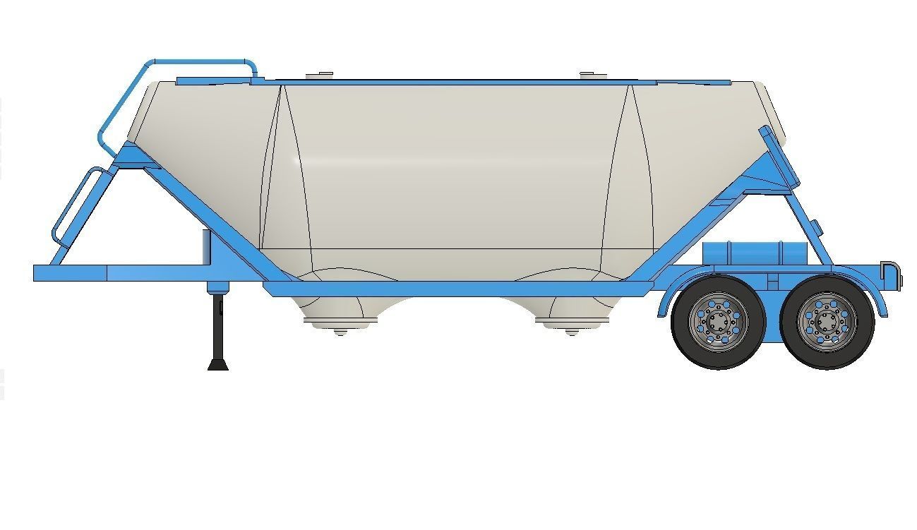 Cement Silo Bulker Scale Model 3D model 3D printable | CGTrader