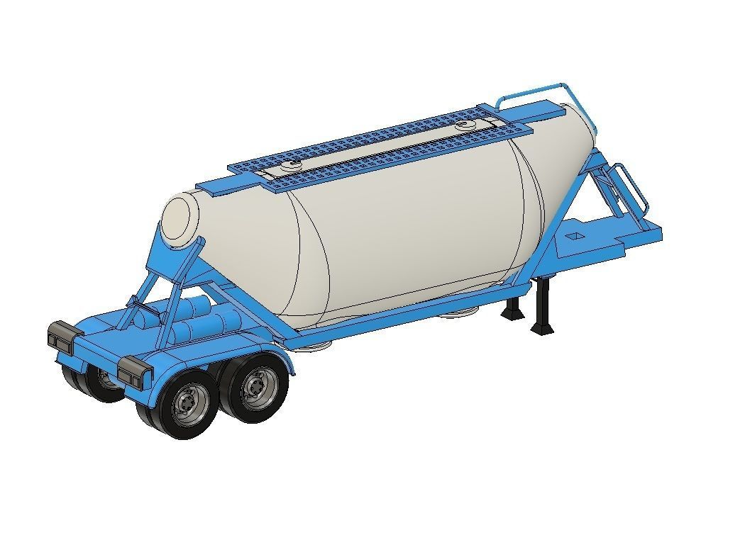 Cement Silo Bulker Scale Model 3D model 3D printable | CGTrader