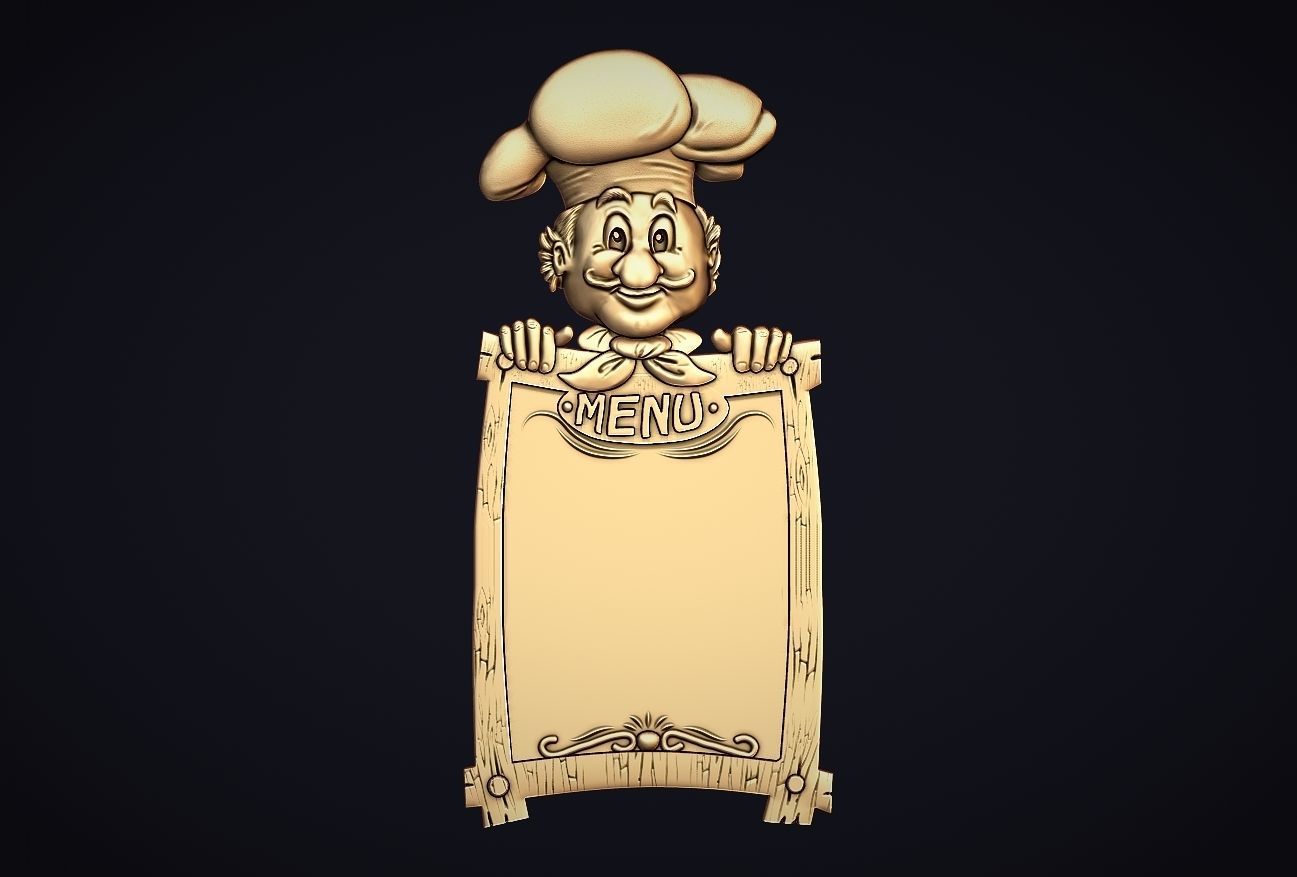 Chef Menuboard 3D model 3D printable | CGTrader
