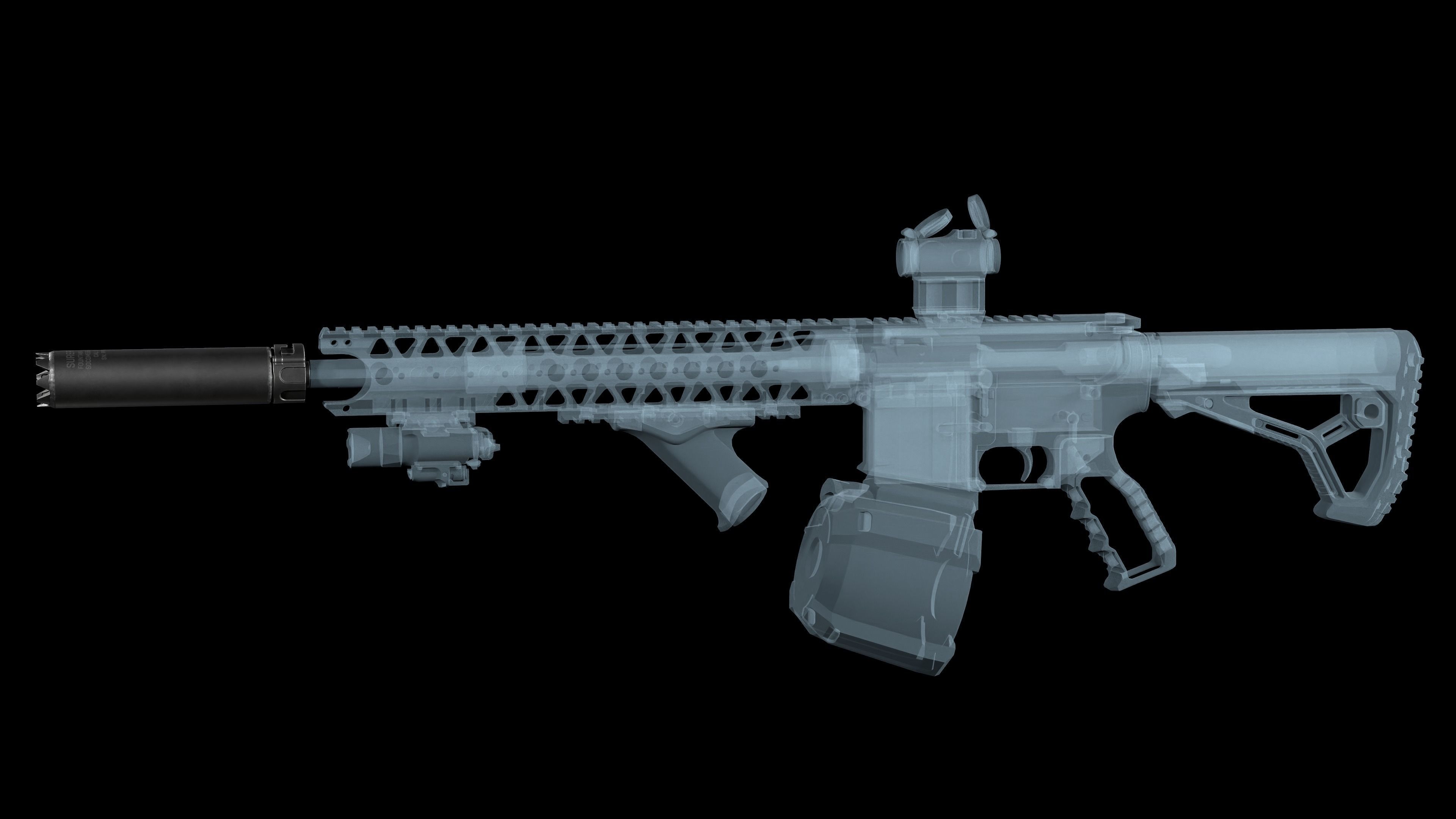 3D model Silencer SureFire SOCOM556 MONSTER AR-15 VR / AR / low-poly ...