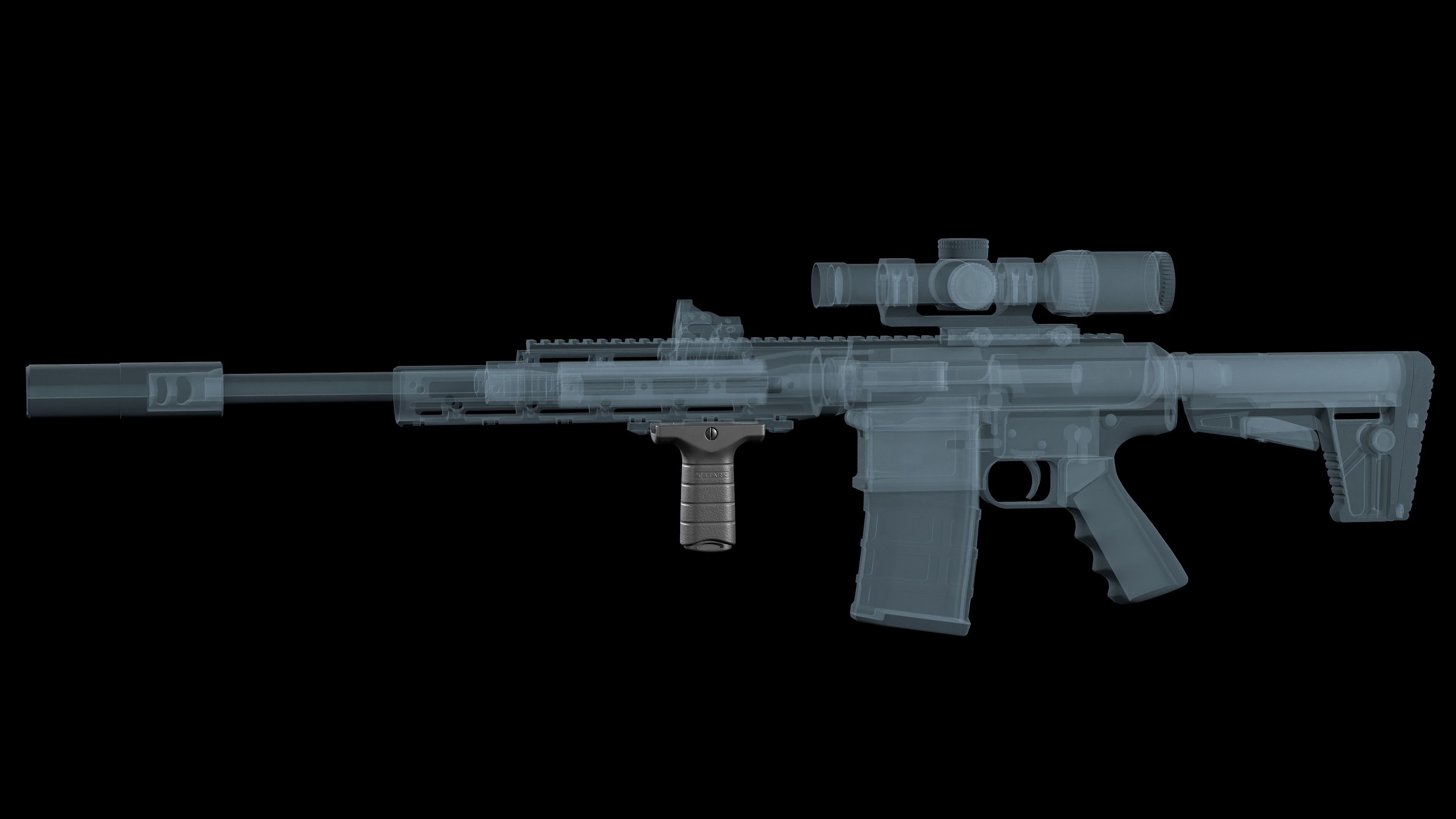 3D model Stark SE-3 short vertical forward grip VR / AR / low-poly ...