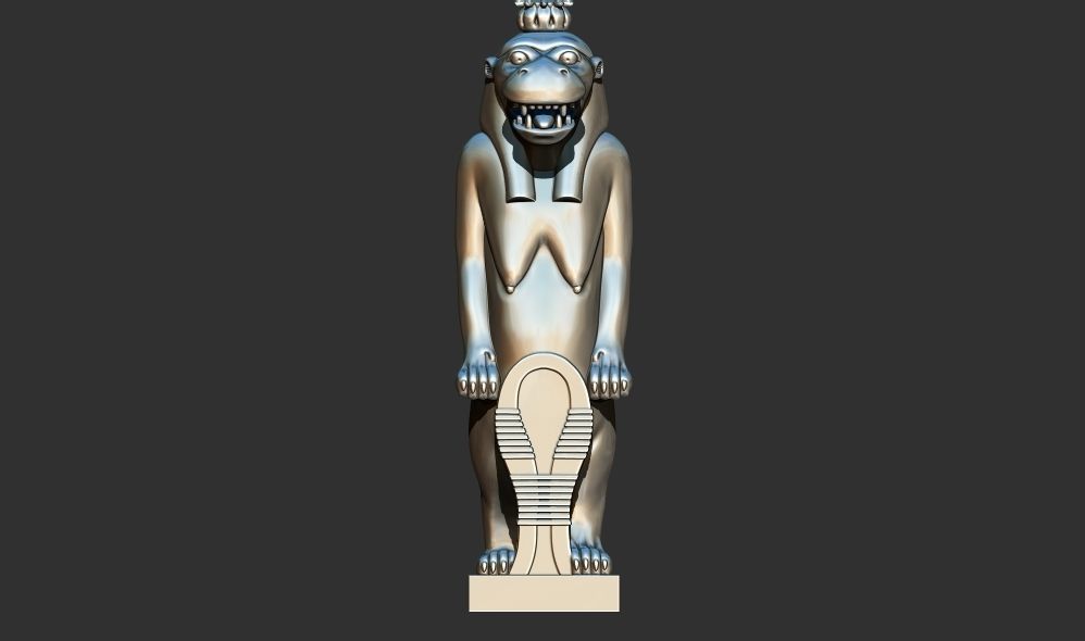 Taweret ancient Egyptian hippo goddess 3d printable model 3D model 3D ...
