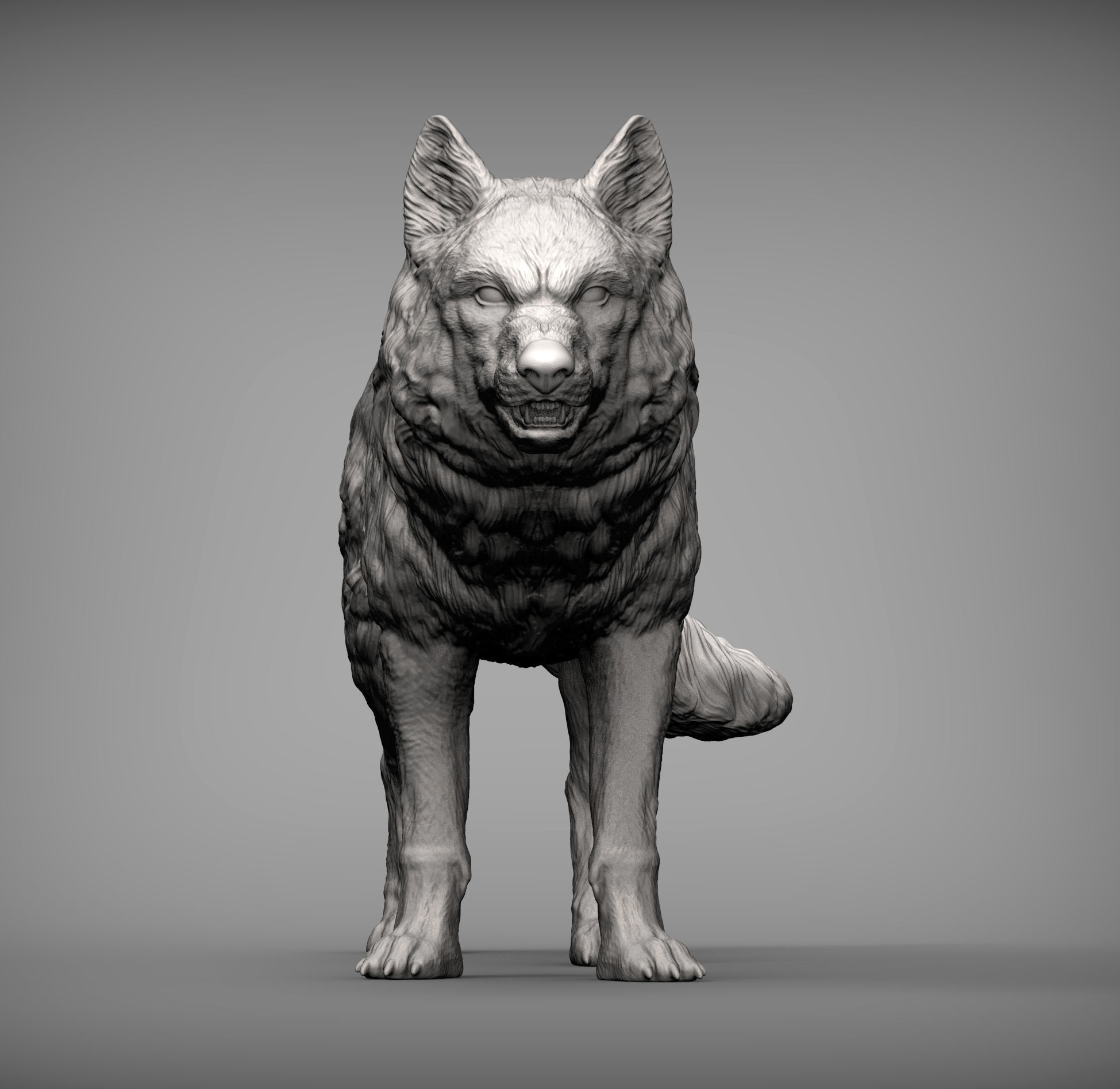 Aggressive wolf 3D model 3D printable | CGTrader