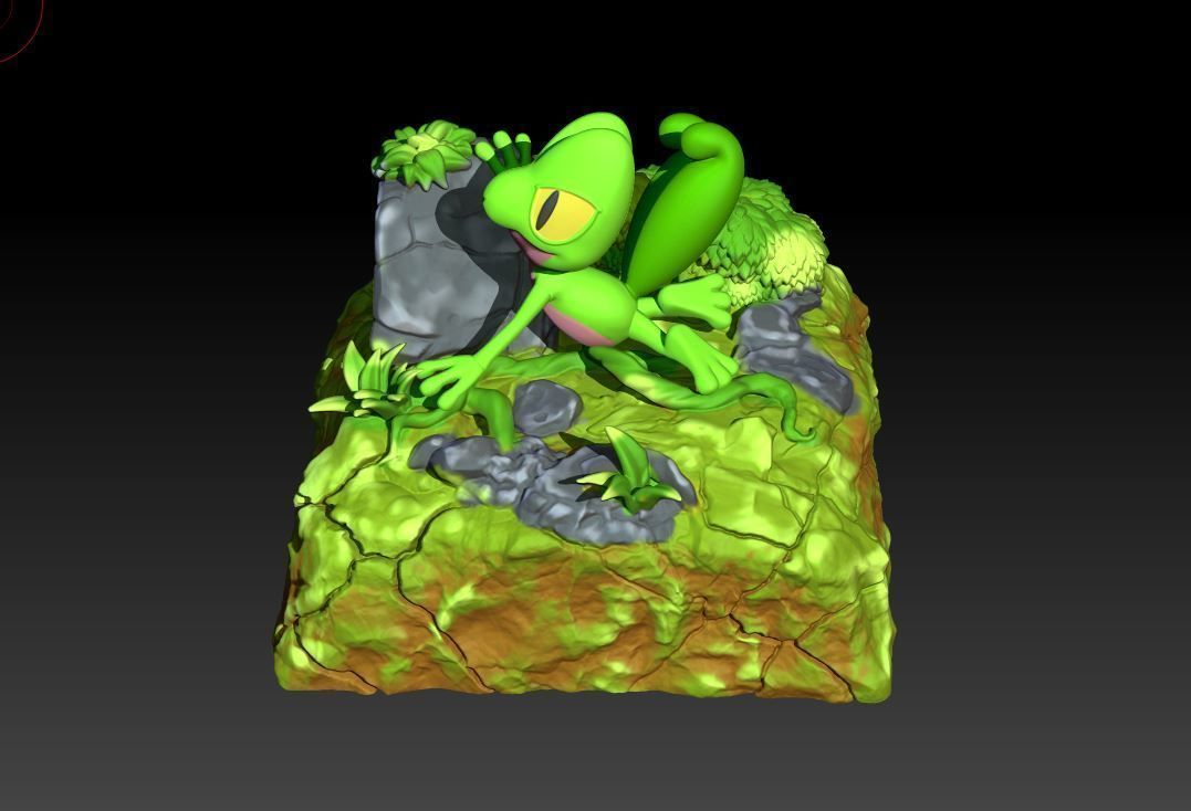 keycap artisan pokemon Treecko and Caterpie cute for keyboard 3D model ...