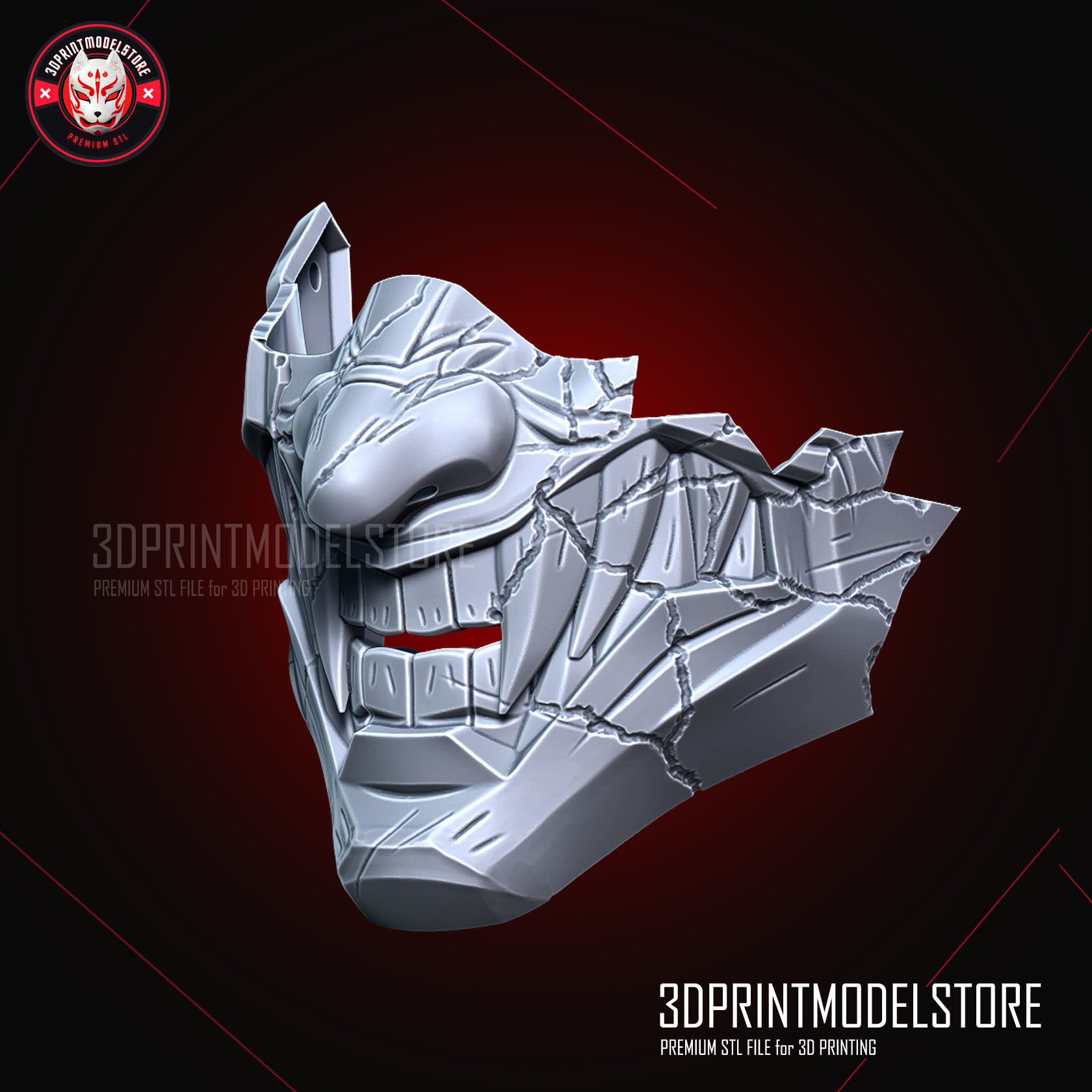 Ninja Kamui Broken Mask - Oni Samurai Halloween Cosplay 3D model 3D ...