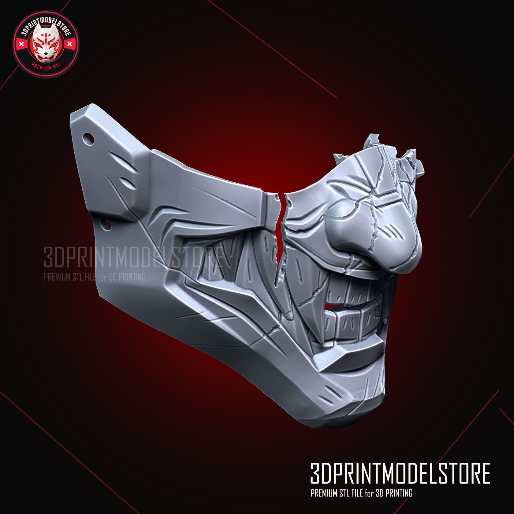 Ninja Kamui Broken Mask - Oni Samurai Halloween Cosplay 3D model 3D ...