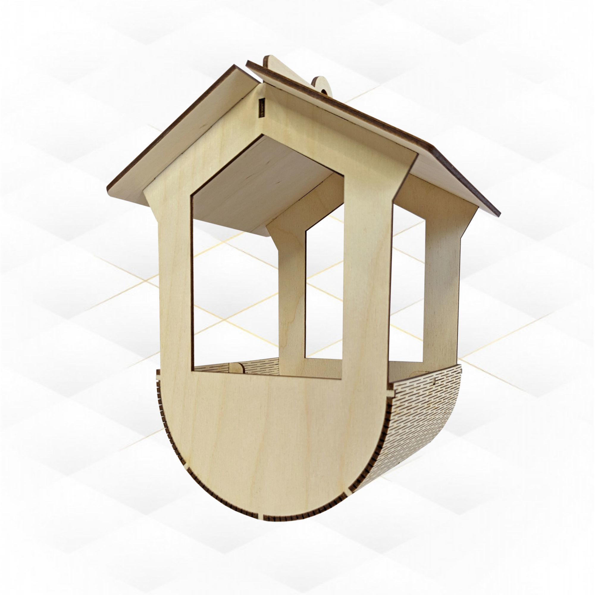 Bird feeder garden decor svg dxf design laser cut 3D model 3D printable ...