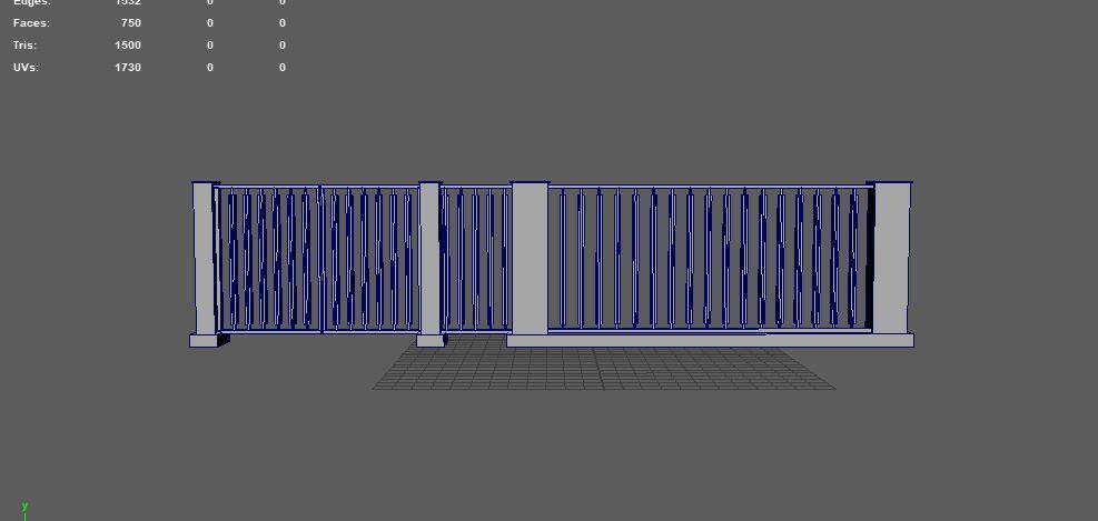 Modern fence 3D model animated | CGTrader