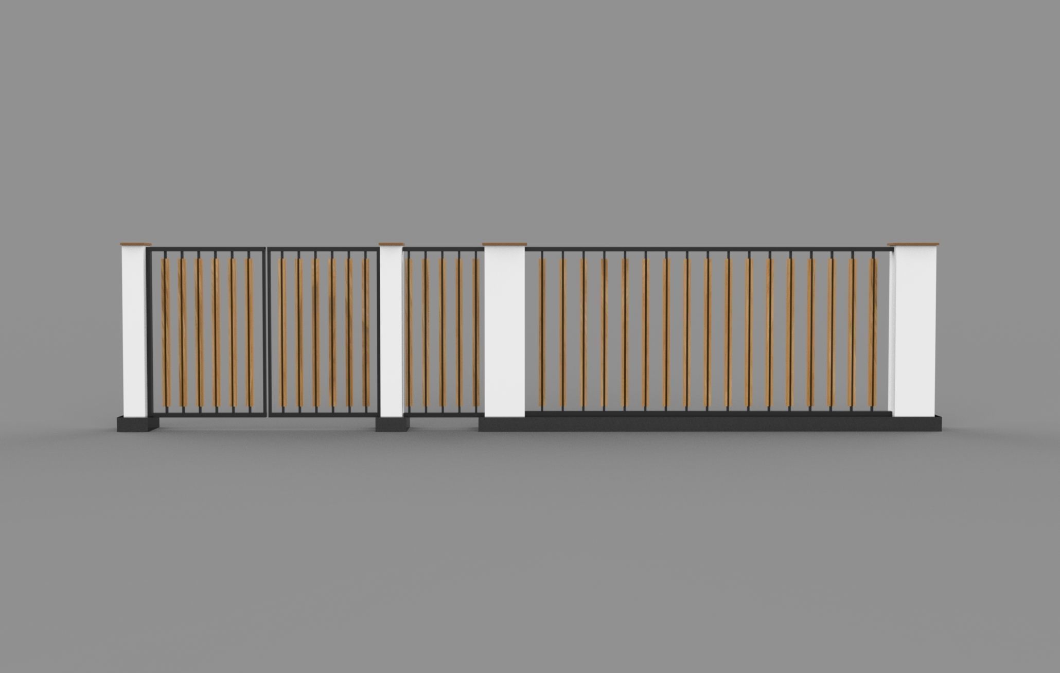 Modern fence 3D model animated | CGTrader
