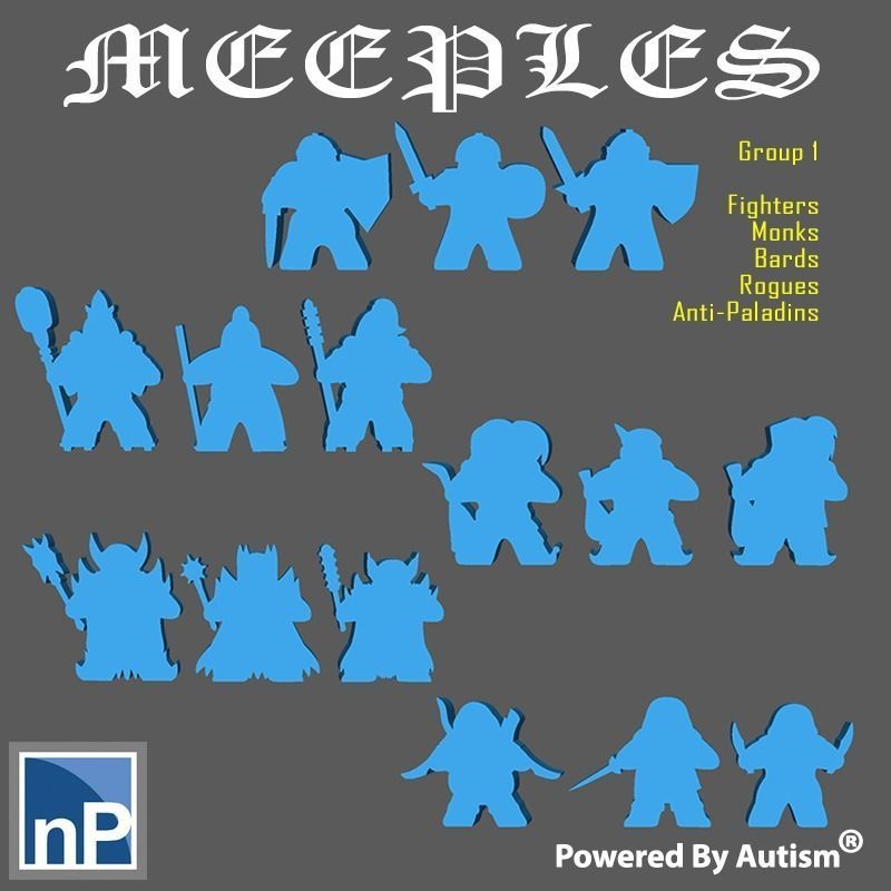 Fantasy Meeples - Set 1 3D model 3D printable | CGTrader