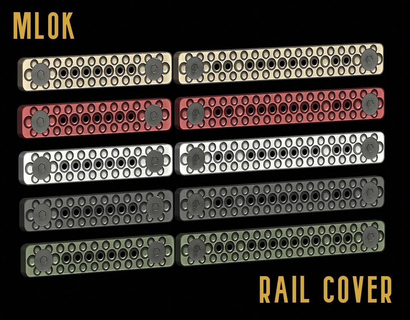 3D model MCF-A MLok Rail Cover VR / AR / low-poly | CGTrader