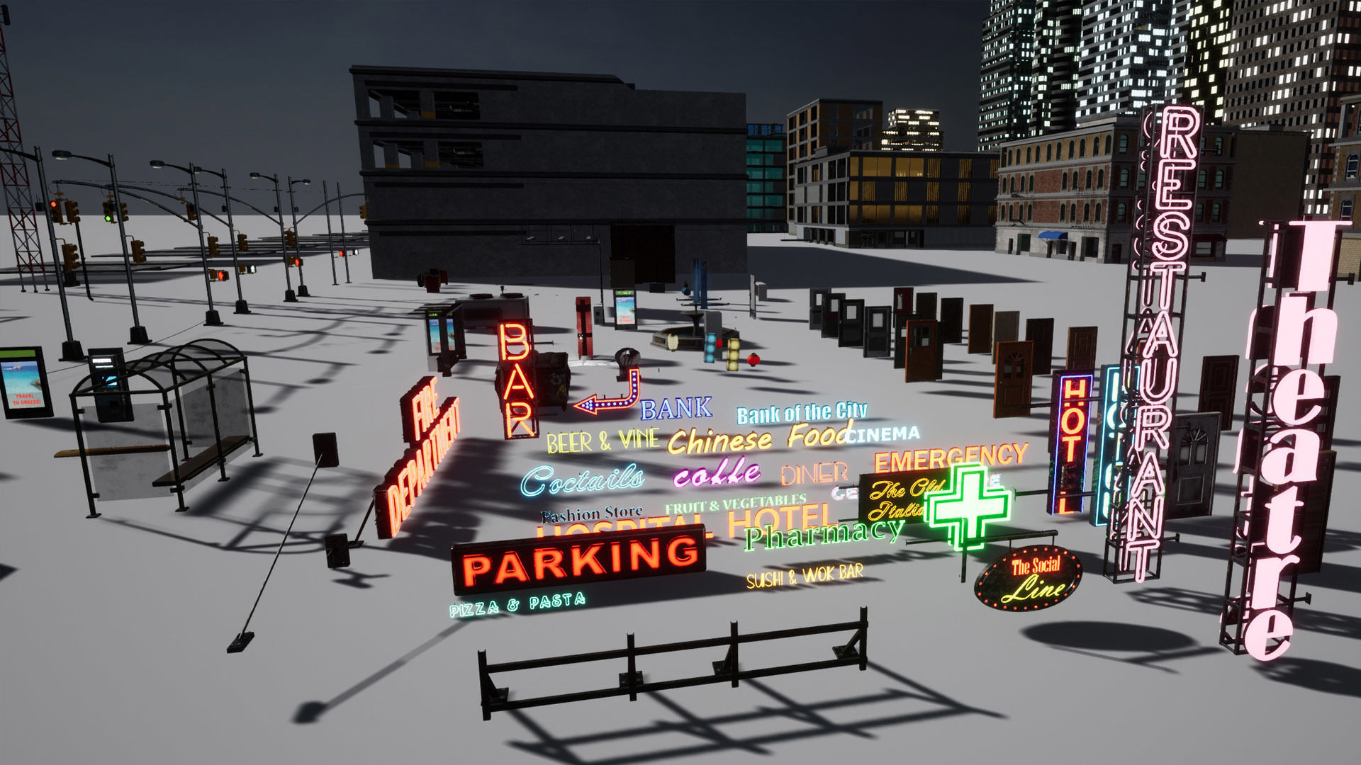 3D model Complete city asset pack for Unity and Unreal game engines VR ...