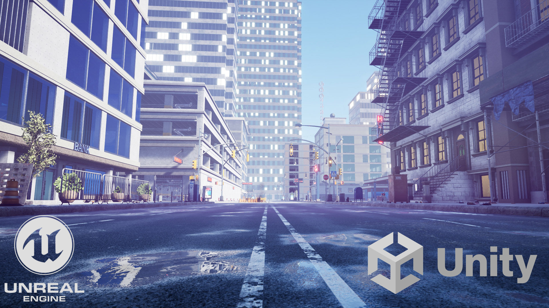 3D model Complete city asset pack for Unity and Unreal game engines VR / AR / low-poly | CGTrader