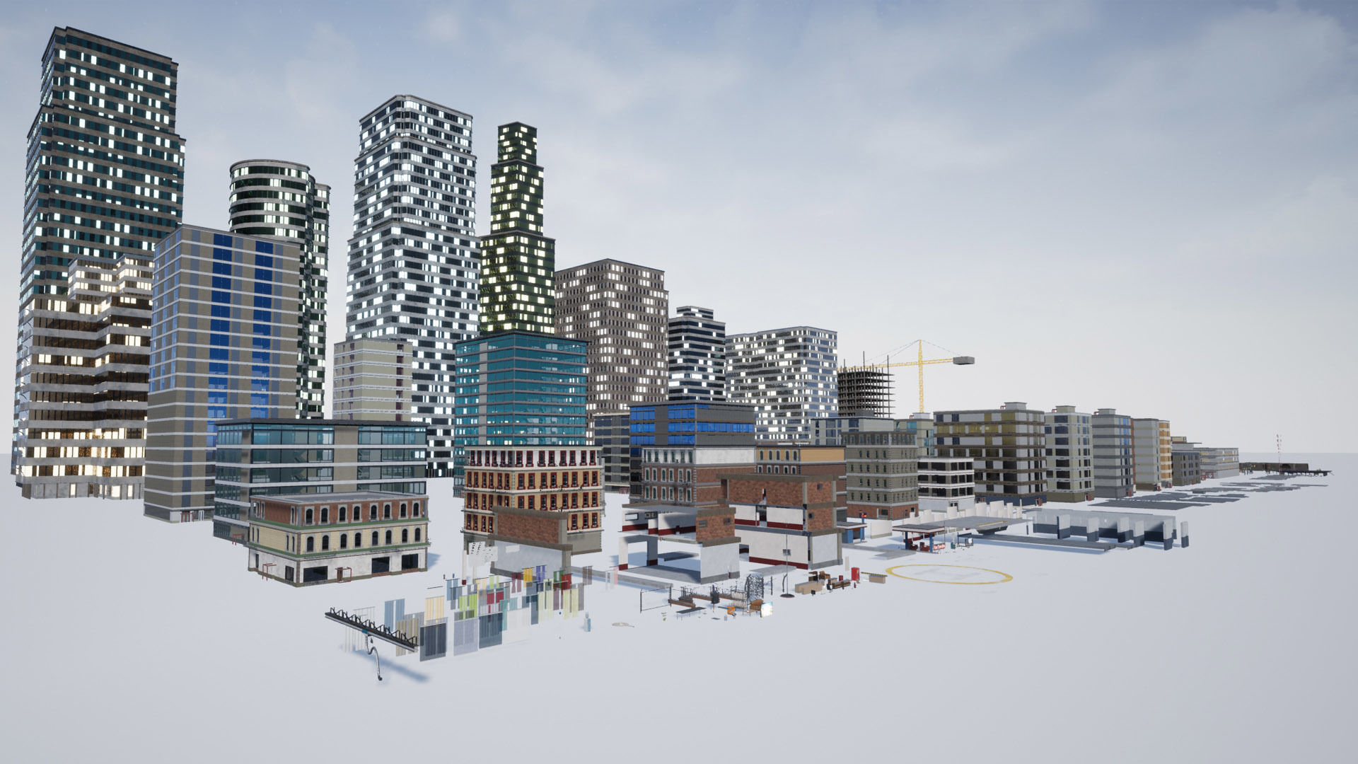 3D model Complete city asset pack for Unity and Unreal game engines VR / AR / low-poly | CGTrader