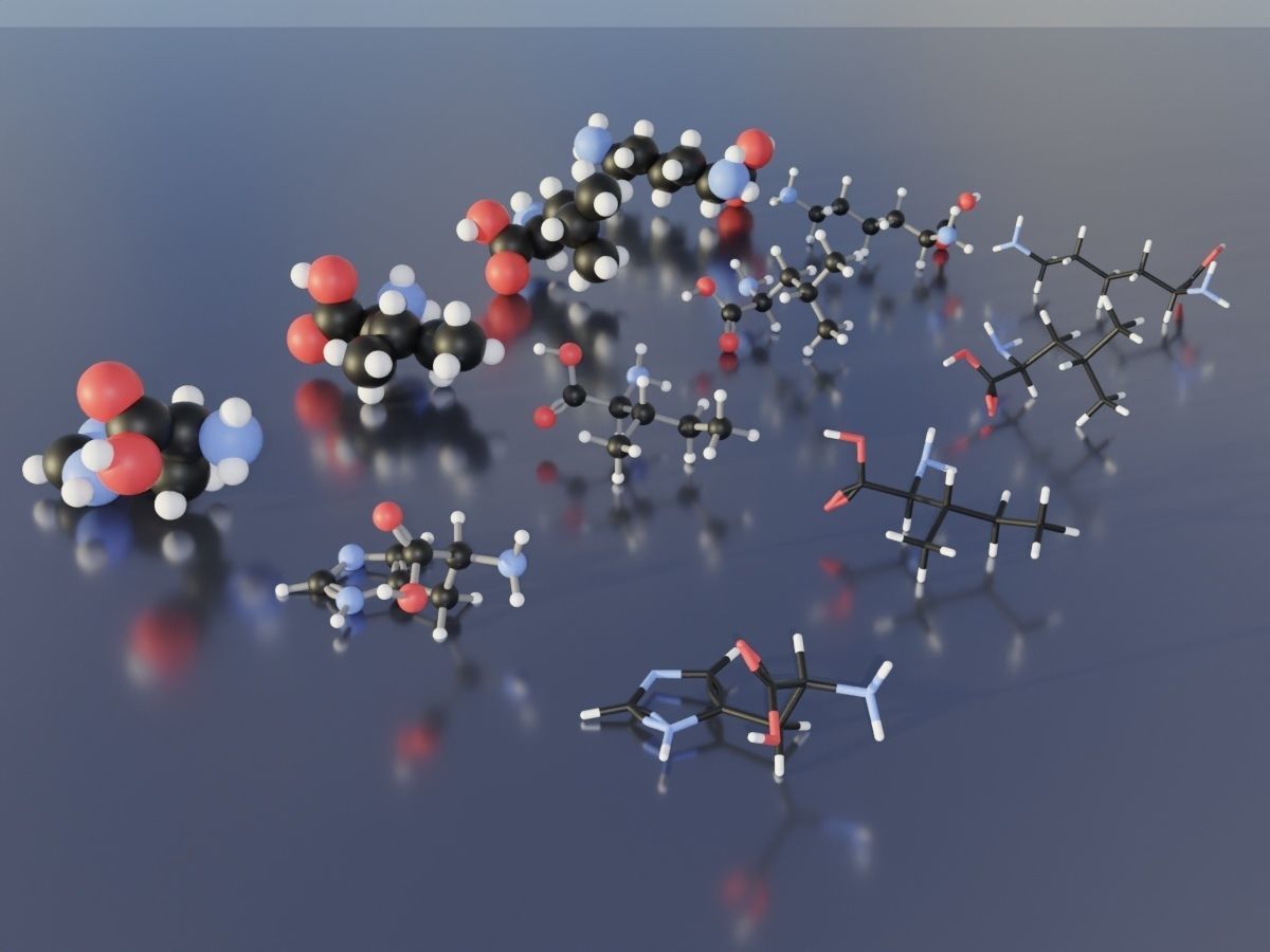 3D molecular model of amino acids 3D model rigged | CGTrader