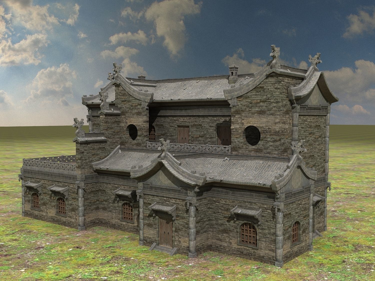 3D model Brick wall structure house VR / AR / low-poly | CGTrader