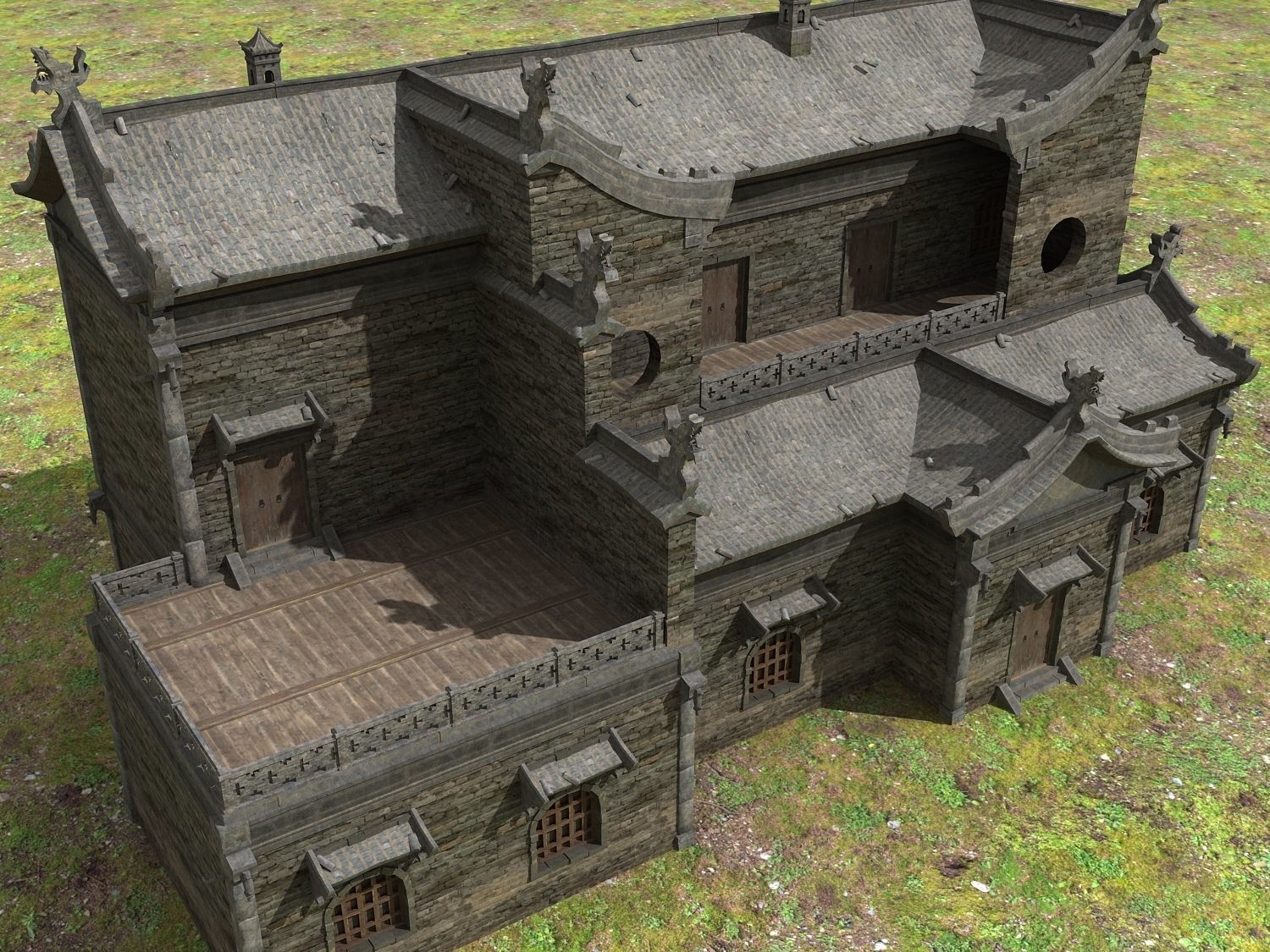 3D model Brick wall structure house VR / AR / low-poly | CGTrader