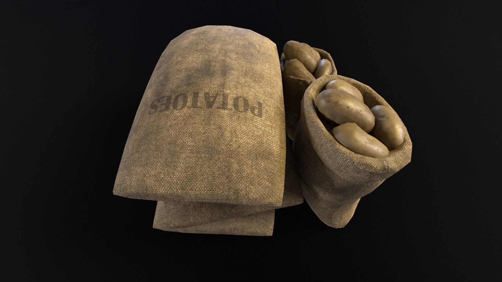 3D model Potato Sacks VR / AR / low-poly | CGTrader