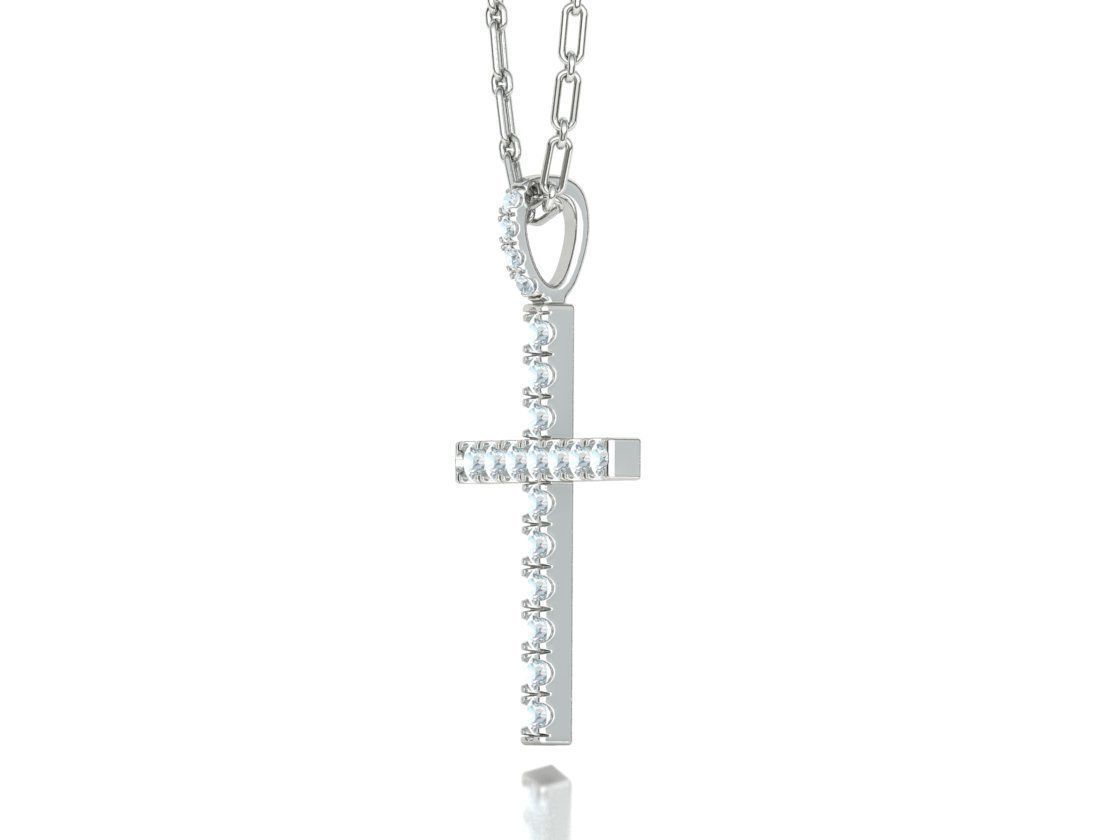 Diamond Pave Cross 33mm with French Pave Setting 3mm Stones 3D model 3D ...
