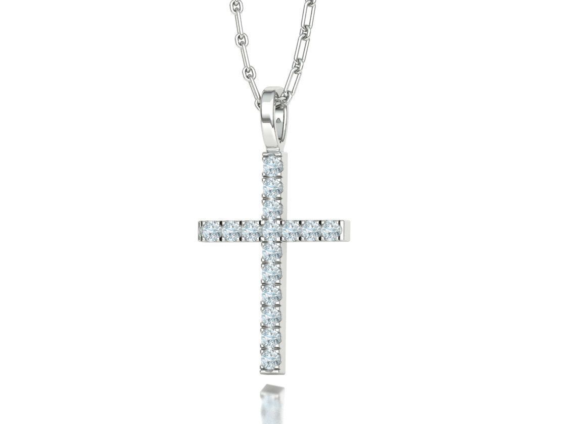Diamond Pave Cross 33mm with French Pave Setting 3mm Stones 3D model 3D ...