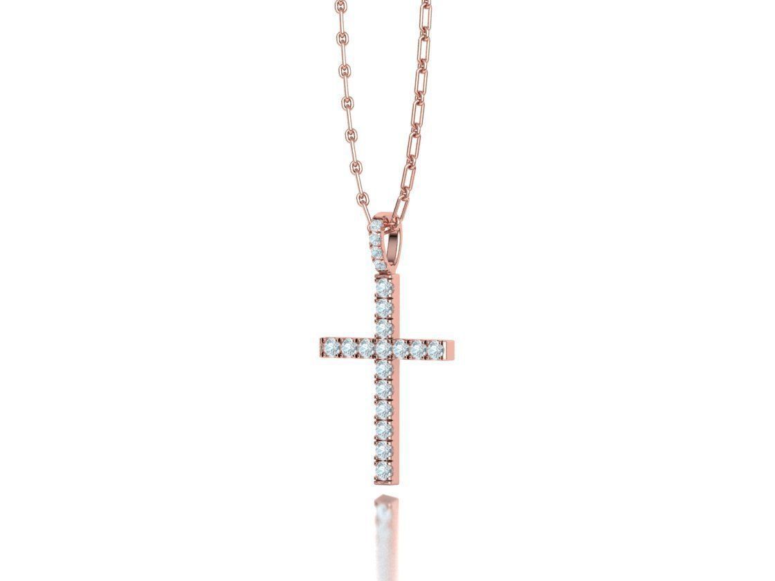 Diamond Pave Cross 33mm with French Pave Setting 3mm Stones 3D model 3D ...