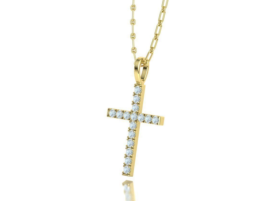 Diamond Pave Cross 33mm with French Pave Setting 3mm Stones 3D model 3D ...