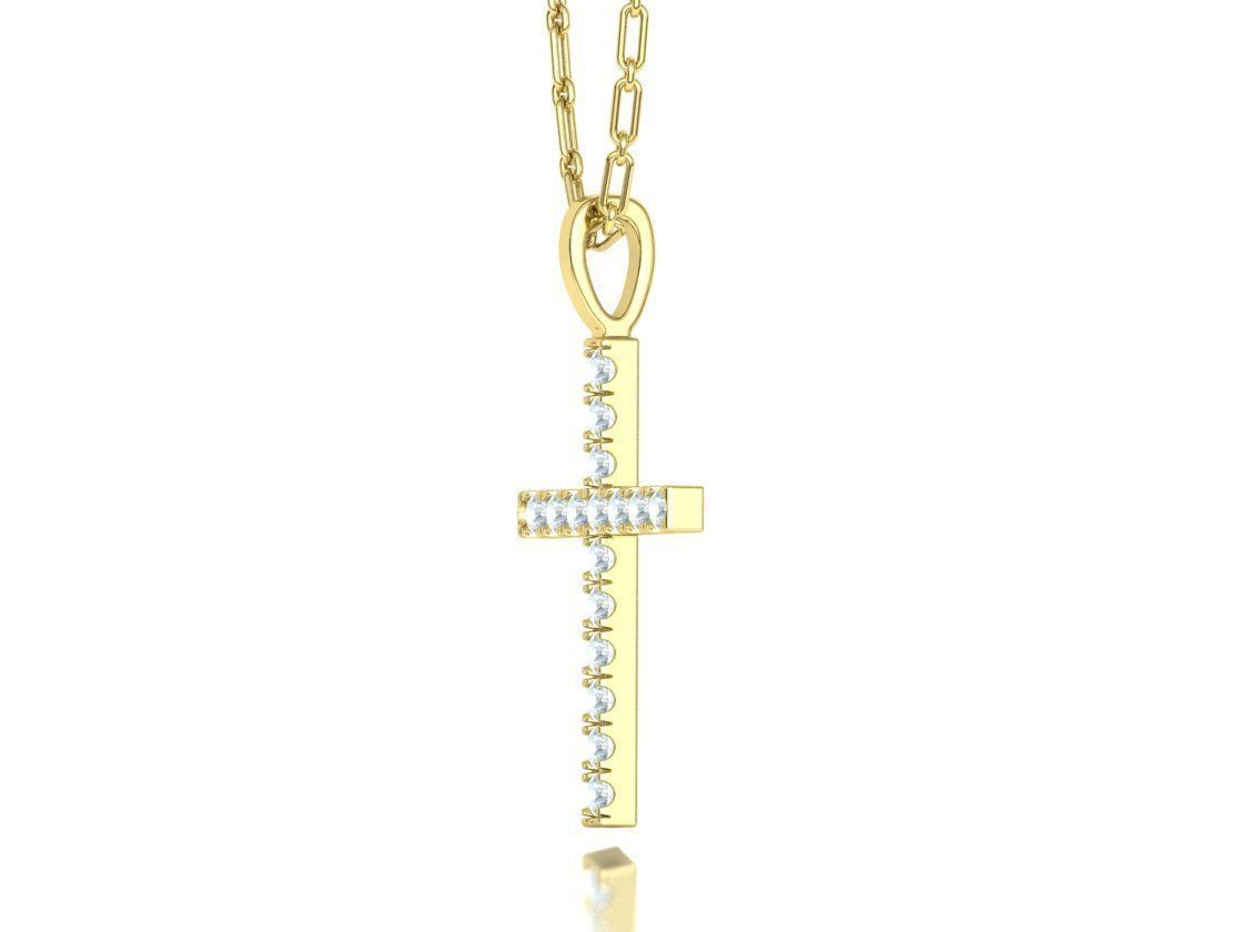 Diamond Pave Cross 33mm with French Pave Setting 3mm Stones 3D model 3D ...