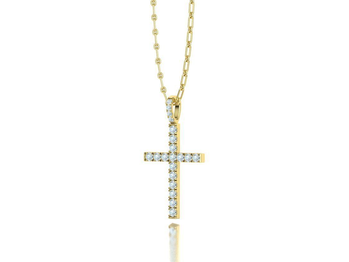 Diamond Pave Cross 33mm with French Pave Setting 3mm Stones 3D model 3D ...