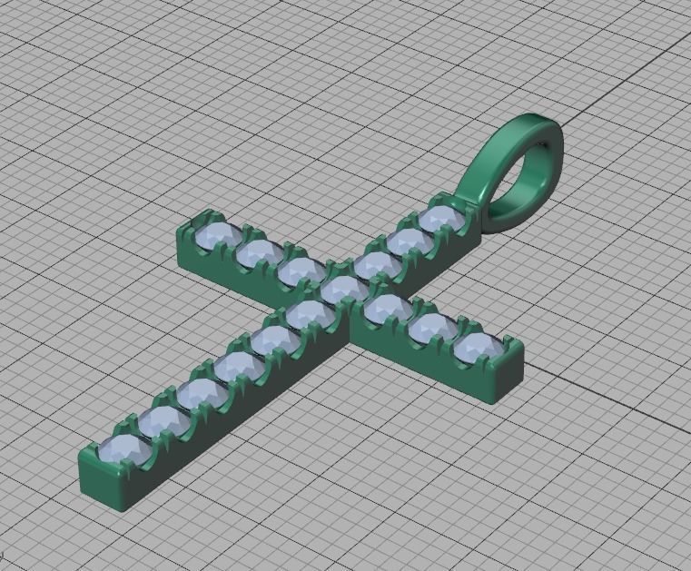 Diamond Pave Cross 33mm with French Pave Setting 3mm Stones 3D model 3D ...