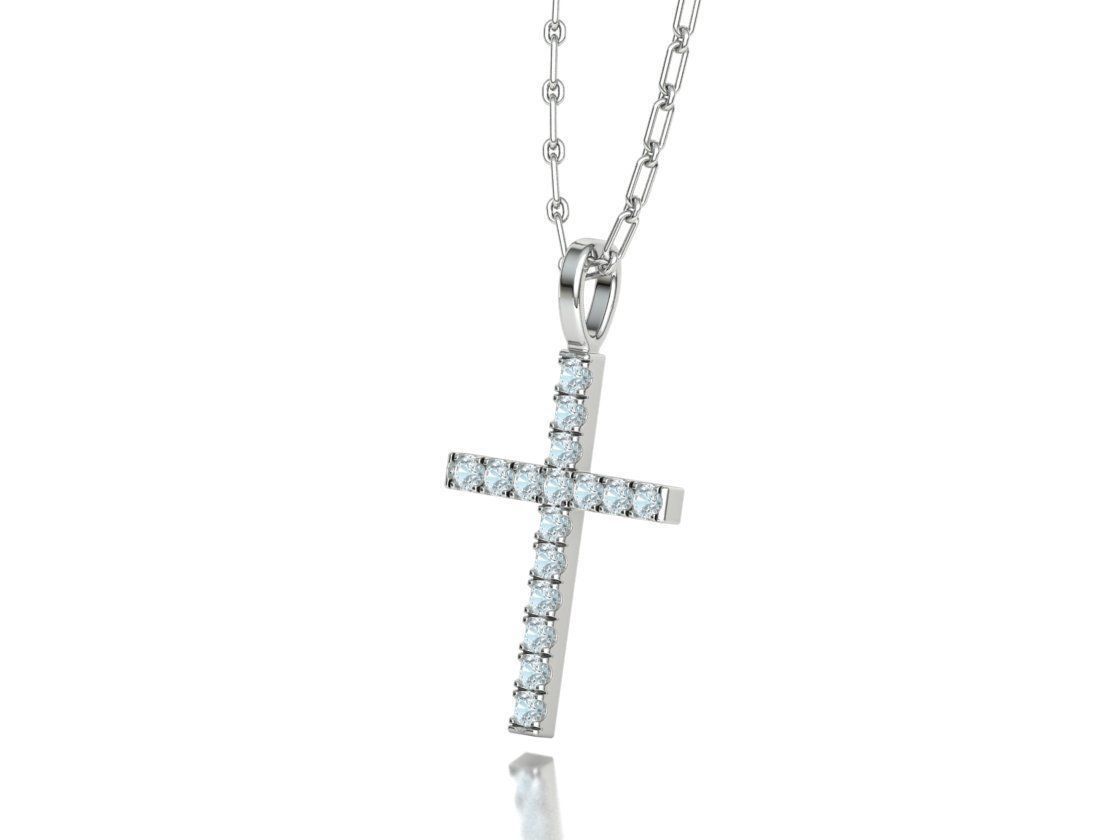 Diamond Pave Cross 33mm with French Pave Setting 3mm Stones 3D model 3D ...