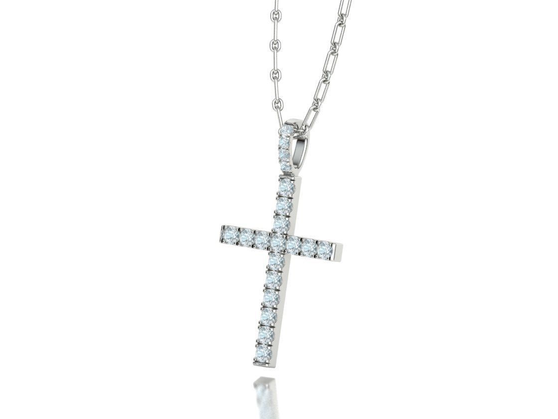 Diamond Pave Cross 33mm with French Pave Setting 3mm Stones 3D model 3D ...